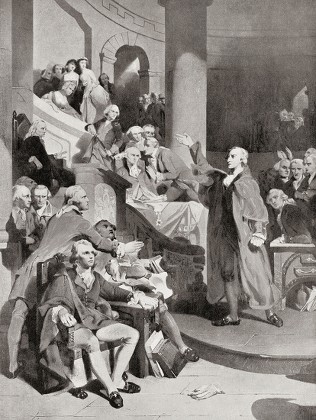 Patrick Henrys Treason Speech Before House Editorial Stock Photo ...