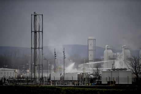 Gas explosion at OMV gas hub in Austria, Baumgarten - 12 Dec 2017 Stock ...