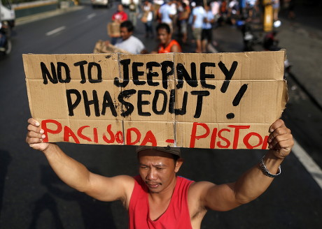 Filipino Driver Displays Placard He Participates Editorial Stock Photo ...