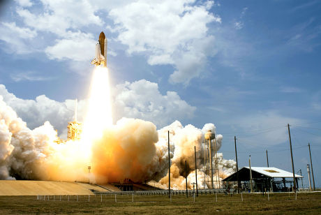 Space Shuttle Atlantis Sevenmember Sts125 Crew Editorial Stock Photo ...