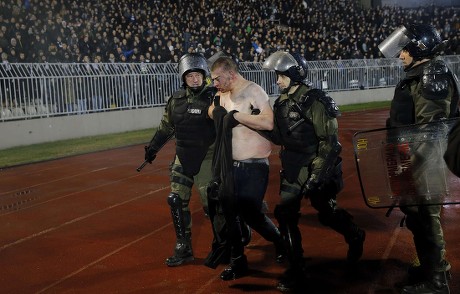 Serbian Police Members Arrest Partizan Belgrades Editorial Stock Photo ...