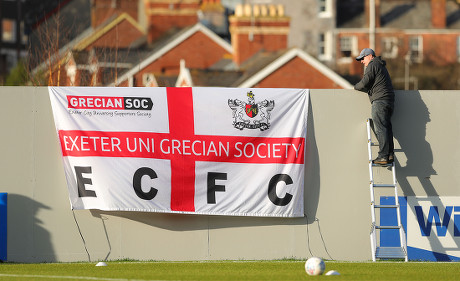 Exeter City Fans Putting Banners Flags Editorial Stock Photo - Stock ...