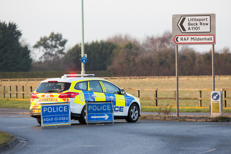 Police Road Block Raf Mildenhall Editorial Stock Photo - Stock Image ...