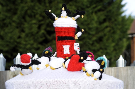 KNITTED TOPPERS ON TOP POST BOXES Editorial Stock Photo - Stock Image ...