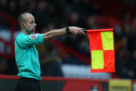 Referees Assistant During Stevenage Vs Chesterfield Editorial Stock ...