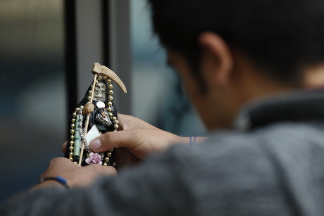 Devotee Prays Ceremony Temple Santa Muerte Editorial Stock Photo ...