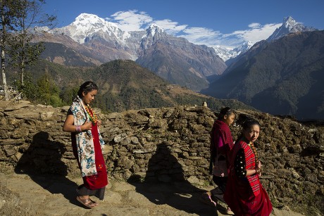 Nepalese Indigenous People Gurung Community Wearing Editorial Stock ...
