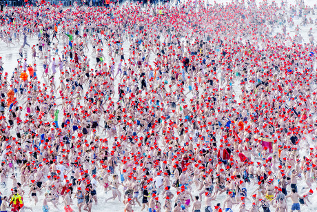 Traditional New Year's Day Swim, Scheveningen, Netherlands - 01 Jan ...