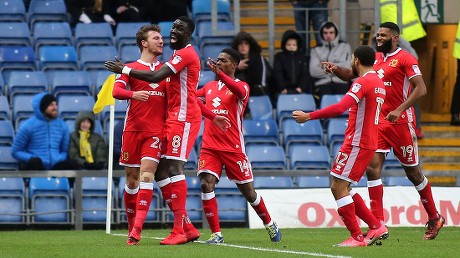 Alex Gilbey Far Left Celebrates Scoring Editorial Stock Photo - Stock ...