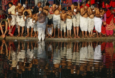 Hindu Men Take Mass Holy Bath Editorial Stock Photo - Stock Image ...