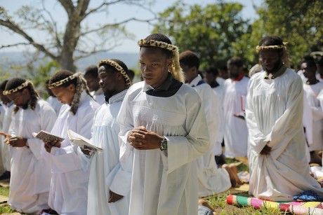 Members Shembe Church Pray On Top Editorial Stock Photo - Stock Image ...