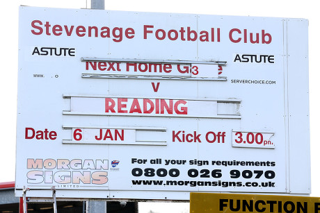 Sign Announcing Match During Stevenage Vs Editorial Stock Photo - Stock ...