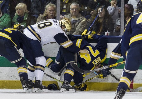 Michigan Defenseman Nicholas Boka 74 Notre Editorial Stock Photo ...