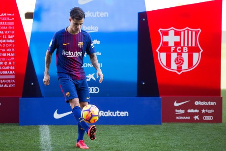 Brazilian Midfielder Philippe Coutinho Poses Photographers Editorial ...