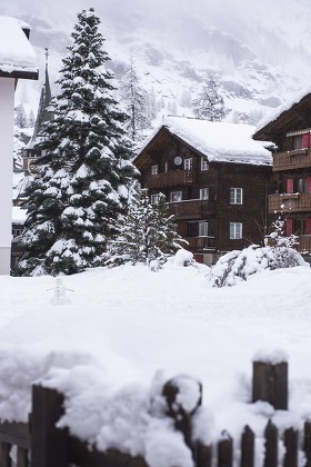 Huge Amounts Snow Pictured Zermatt Switzerland Editorial Stock Photo ...