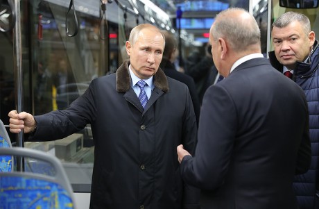 RUSSIAN PRESIDENT VLADIMIR PUTIN L TRANSMASHHOLDING Editorial Stock ...