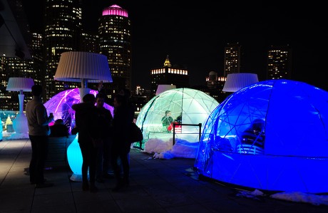 Patrons Enjoy Drinks Rooftop Igloo Bar Editorial Stock Photo - Stock ...