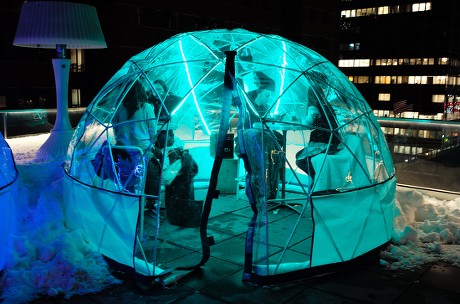 Patrons Enjoy Drinks Rooftop Igloo Bar Editorial Stock Photo - Stock ...