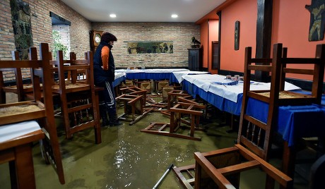 Woman Inspects Damage Inside Restaurant After Editorial Stock Photo ...