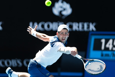 Novak Djokovic Serbia Stretches Out Return Editorial Stock Photo ...