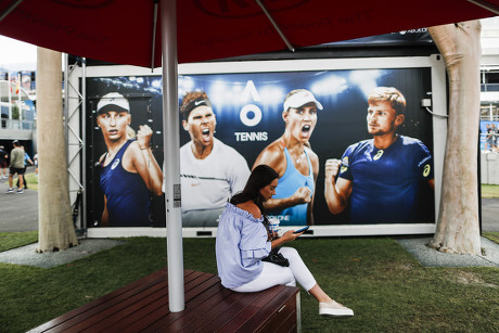 Spectator Sits Front Picture Tennis Stars Editorial Stock Photo - Stock ...