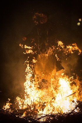 Man Rides Horse Through Bonfire During Editorial Stock Photo - Stock ...
