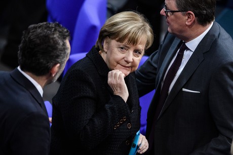 German Chancellor Angela Merkel Gestures She Editorial Stock Photo ...