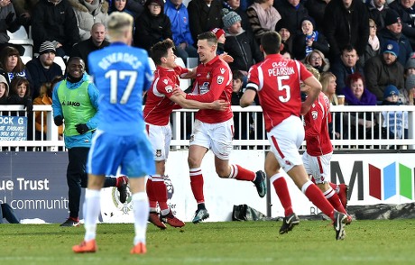 Scott Quigley Wrexham Scores Celebrates Opening Editorial Stock Photo ...