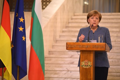 German Chancellor Angela Merkel During Her Editorial Stock Photo ...