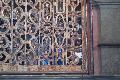 Nuns Wait Behind Gate Pope Francis Editorial Stock Photo - Stock Image ...