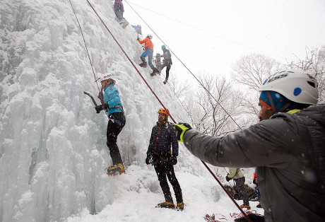 Iranian Men Women Climbers Scale Ice Editorial Stock Photo - Stock ...