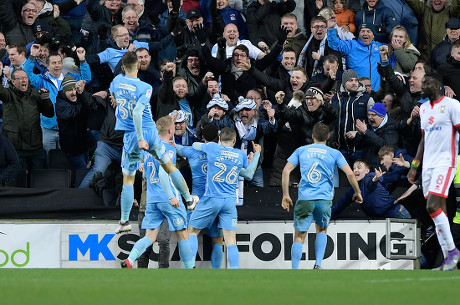 Coventry City Fans Players Celebrating Goal Editorial Stock Photo ...