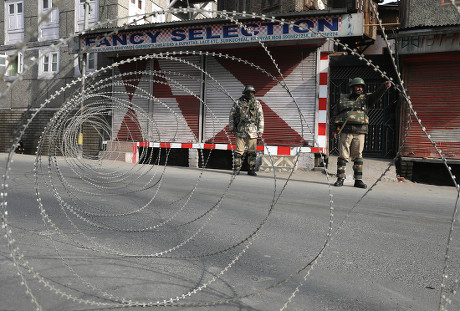 Indian Paramilitary Soldiers Stand Guard Near Editorial Stock Photo ...