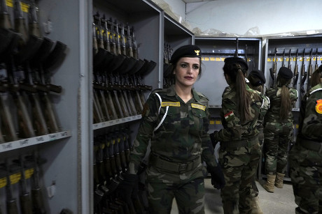 Female Peshmerga Officers Celebrate After Their Editorial Stock Photo ...