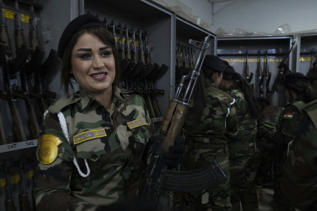 Kurdish Peshmerga Female Officers Attend Their Editorial Stock Photo ...