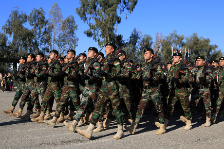 Kurdish Peshmerga Officers Attend Their Graduation Editorial Stock ...