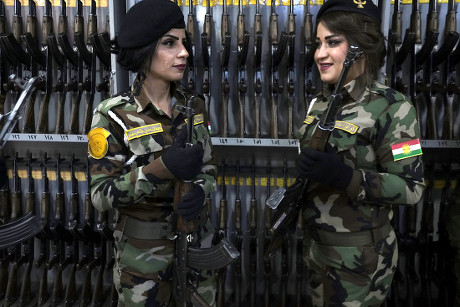 Female Peshmerga Officers Celebrate After Their Editorial Stock Photo ...