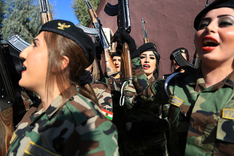 Female Peshmerga Officers Celebrate After Their Editorial Stock Photo ...