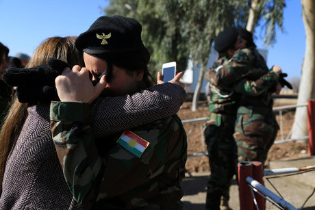 Female Peshmerga Officers Celebrate After Their Editorial Stock Photo ...