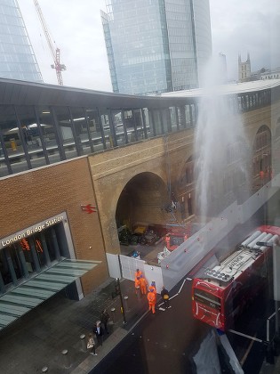 Burst Water Main Outside London Bridge Editorial Stock Photo - Stock ...
