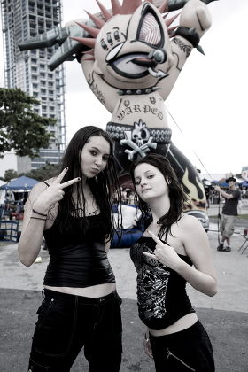 Two Punk Girls Looking Camera Vans Editorial Stock Photo - Stock Image ...
