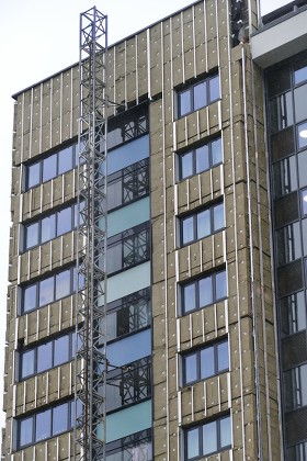 Council Workers Strip Flammable Vitrabond Cladding Editorial Stock ...