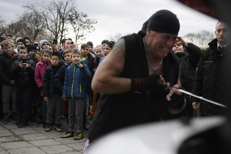 Hungarian Strongman Arpad Nick Uses Sword Editorial Stock Photo - Stock ...