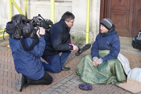 Tv Interview Homeless Find Out Their Editorial Stock Photo - Stock ...
