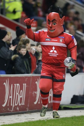Salfords Red Devil Mascotduring Salford Red Editorial Stock Photo ...