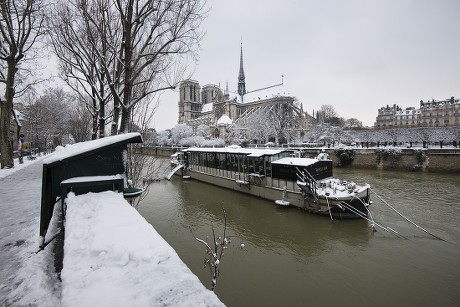 Paris Under Heavy Snow Fall After Editorial Stock Photo - Stock Image ...