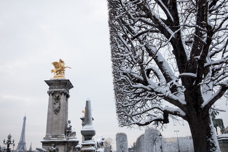 Paris Under Heavy Snow Editorial Stock Photo - Stock Image | Shutterstock