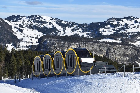 Schwyzstoos Cable Car Worlds Steepest Funicular Editorial Stock Photo ...