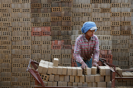 Myanmar Laborer Lines Bricks Dry Sun Editorial Stock Photo - Stock Image | Shutterstock