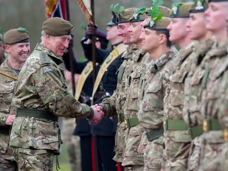 Prince Charles visit to Mercian Regiment Bulford Camp, Wiltshire, UK ...